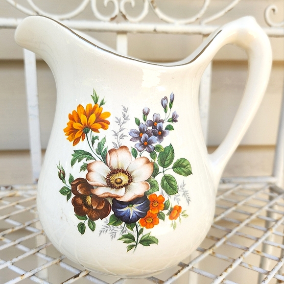 Vintage | Accents | Vintage Wildflower Ceramic Pitcher | Poshmark